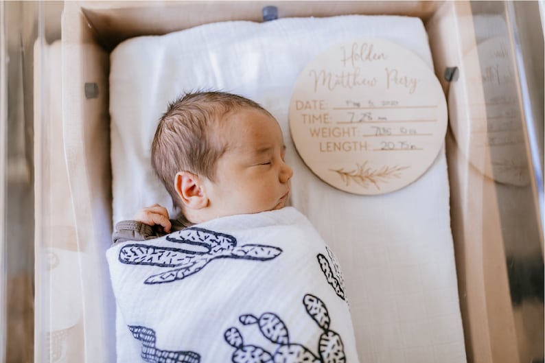 Birth Announcement Sign Engraved Birth Stats Sign Newborn | Etsy