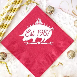 BBQ Party Napkins, Summer BBQ, Pig Roast, Birthday Napkins ...