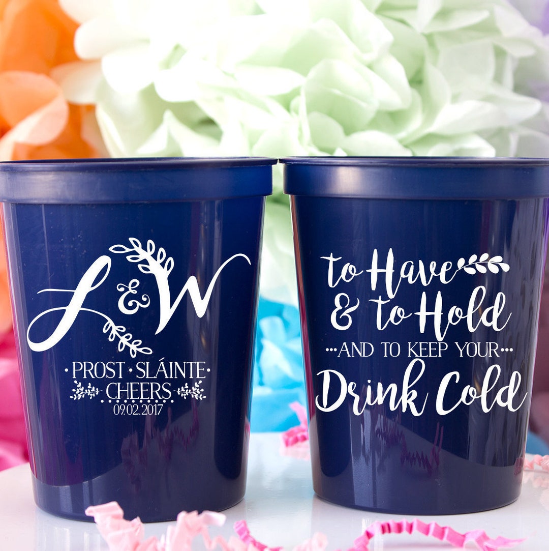 Customized Wedding Cups Personalized Plastic Cups Monogrammed Favors ...
