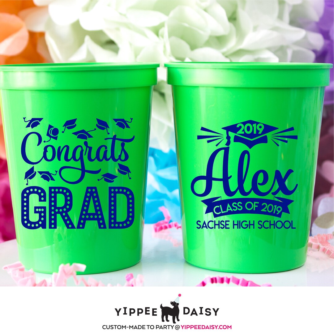 Graduation Party Decorations, Custom Graduation Cups, Congrats Grad ...