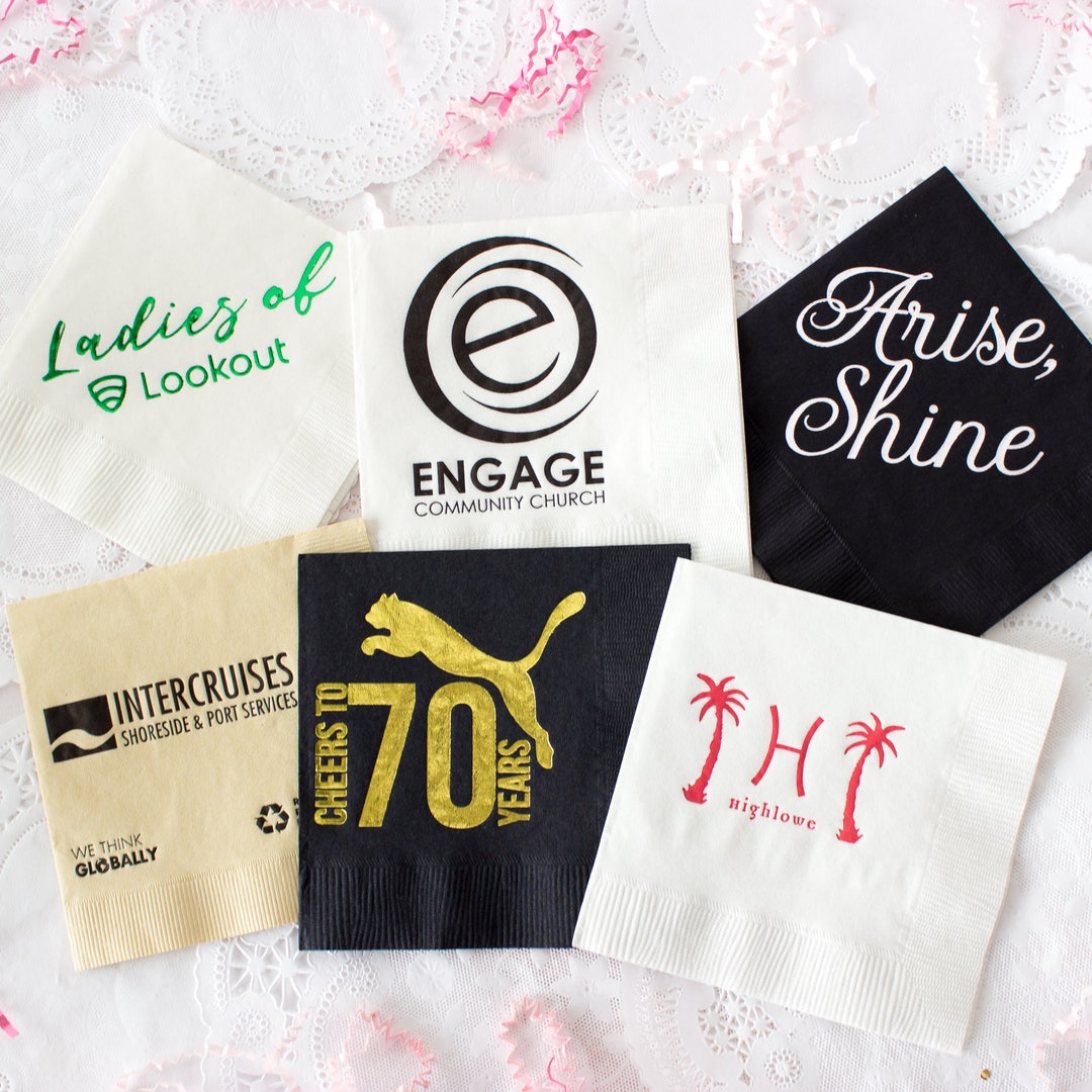 Wedding Logo Napkins, Company Napkins, Custom Napkins, Personalized ...