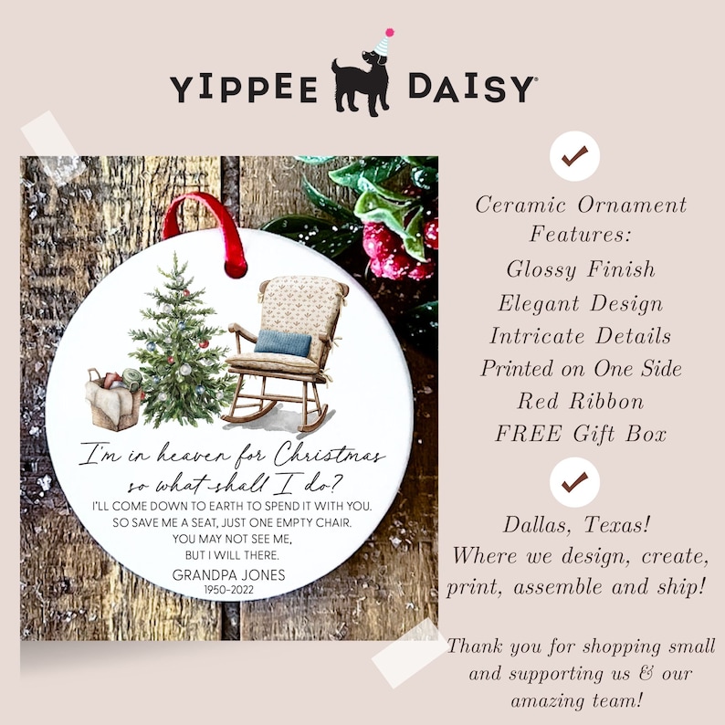 Personalized Empty Chair Christmas Ornament Remembrance Gifts - Etsy