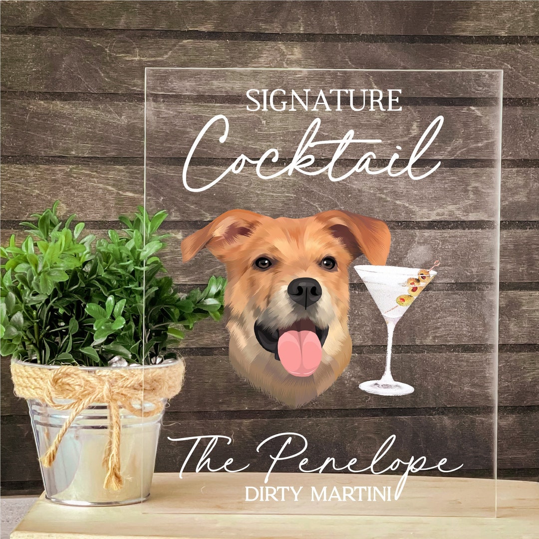 Bar Menu Pet Signature Drink Bar Menu Sign Dog Cocktail Sign Pet Bar ...