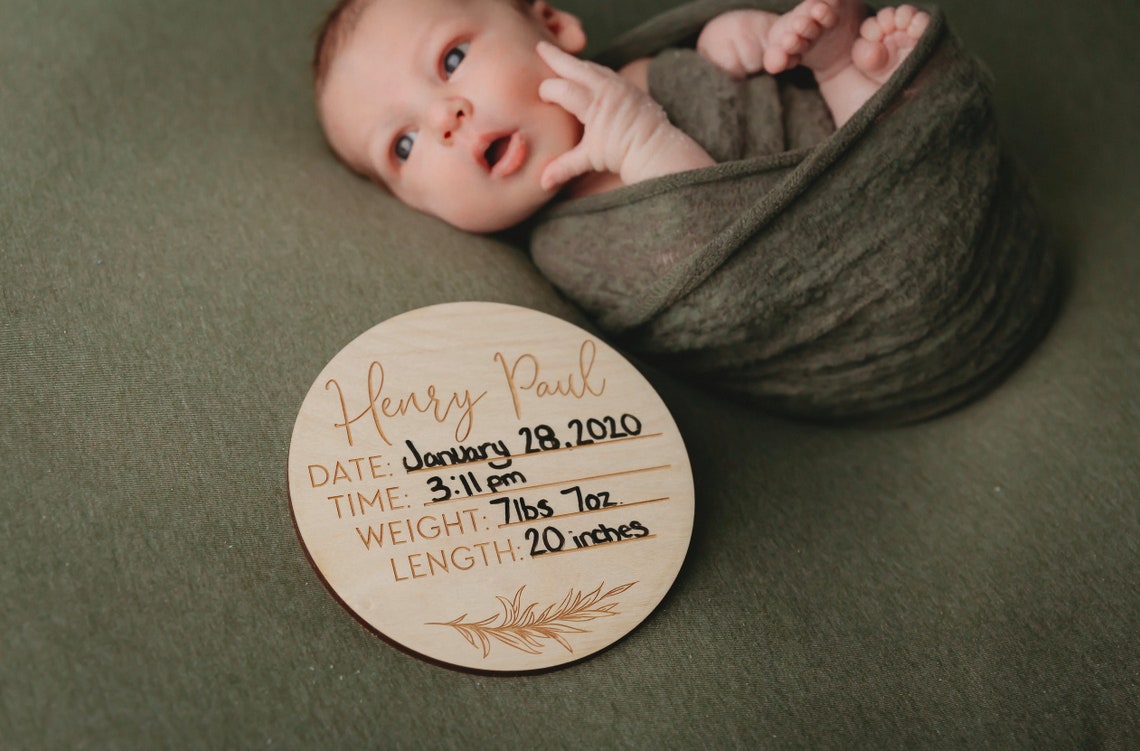 New Baby Name Sign, Newborn Photography, Hospital Announcement Sign ...