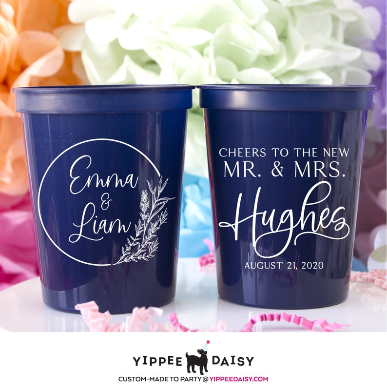 16 Oz Plastic Wedding Cups Personalized Plastic Cups Beer Bar | Etsy