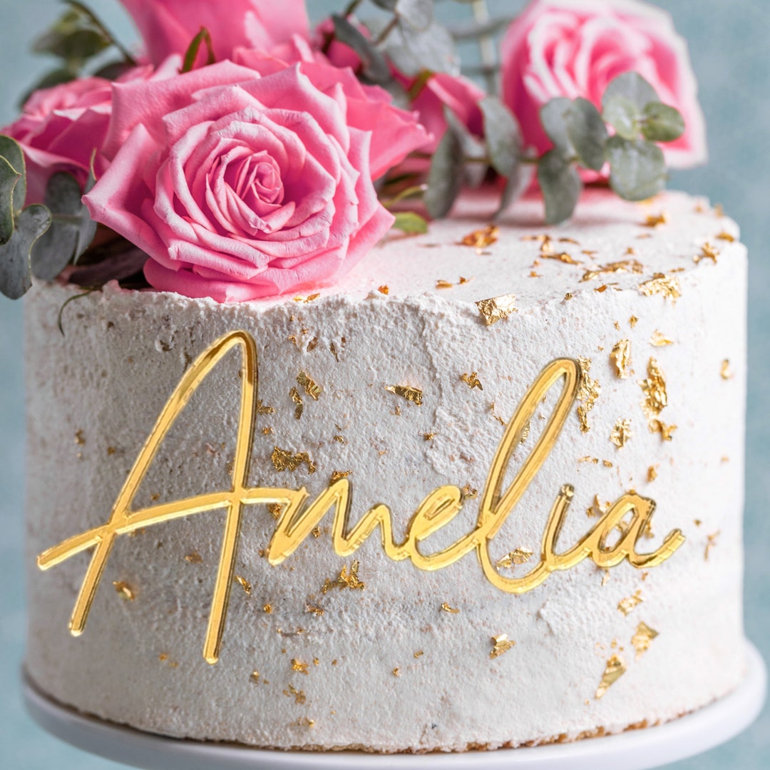Wedding Cake Topper Acrylic Name Plaque Unique Reception Decor Wedding ...