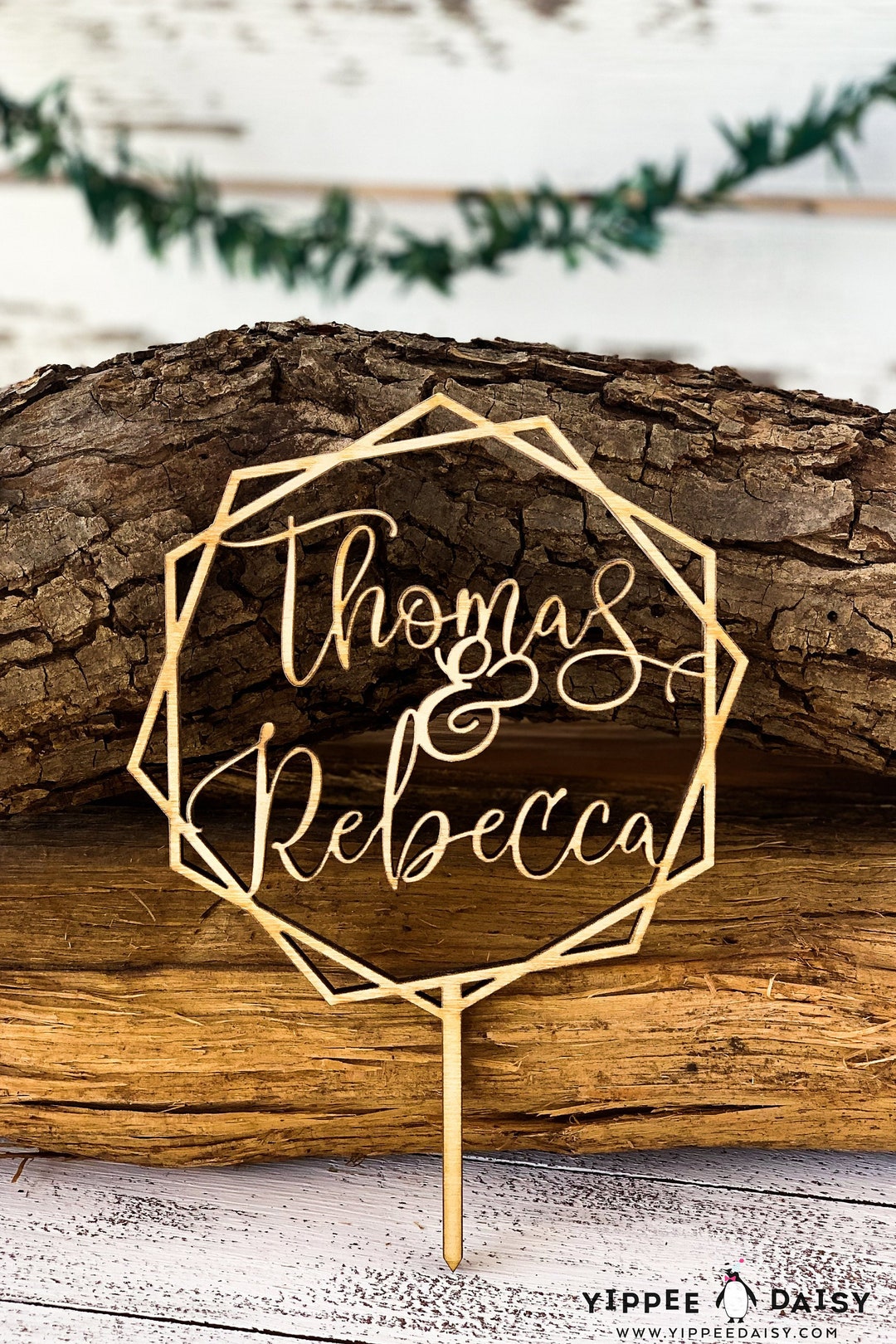 Custom Wedding Cake Topper, Wooden Cake Topper, Elegant Wedding Cake ...