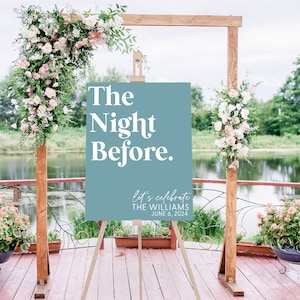 The Night Before Sign - Acrylic Wedding Signs - Modern Event Signage ...