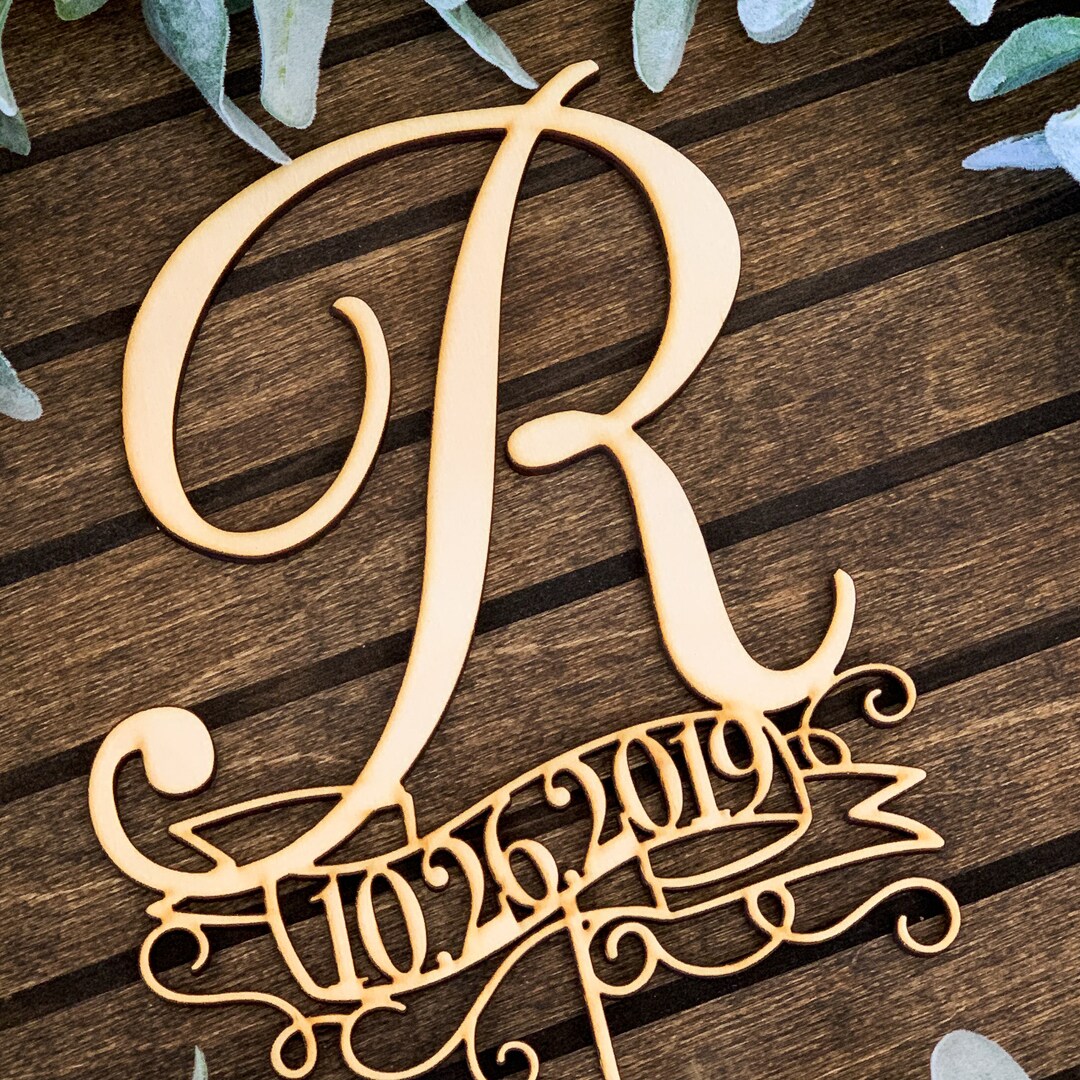 Monogram Cake Topper, Custom Cake Topper, Wedding Cake Topper, Initial ...