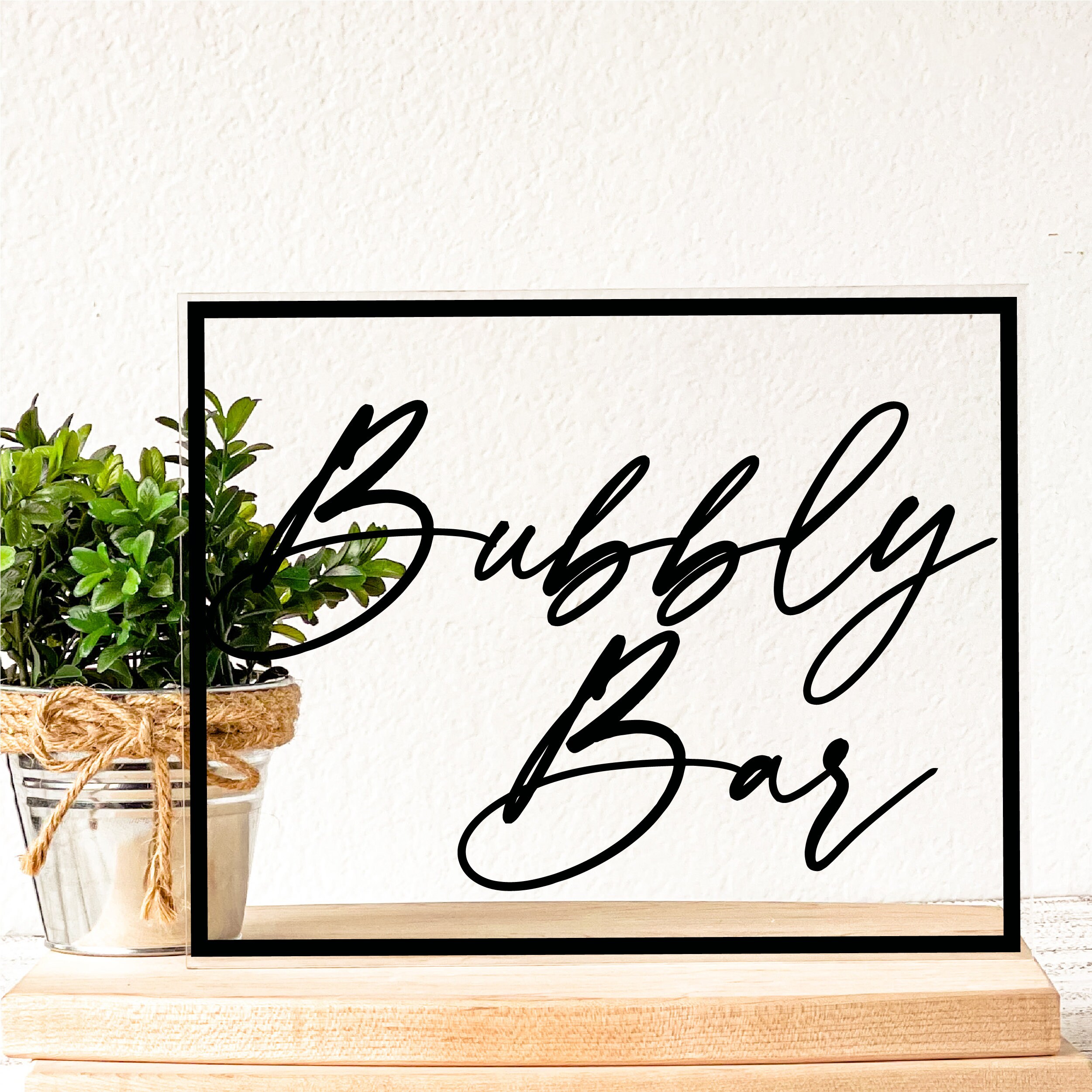 Gold Bubbly Bar Sign Ideas Clear Acrylic Wedding Bar Sign | Etsy