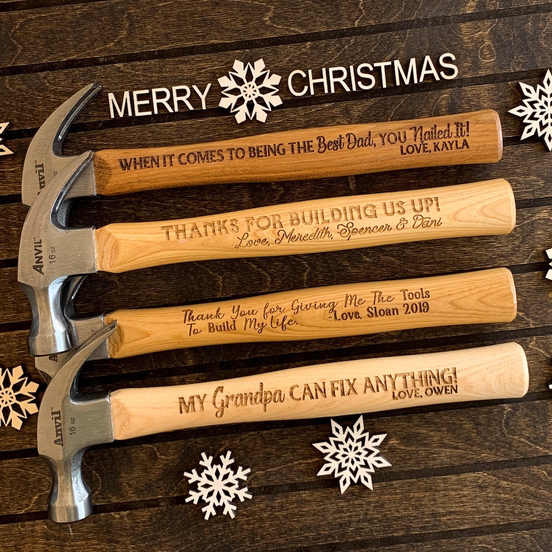 Laser Engraved Hammer, Hammer Christmas Gift for Husband, Personalized ...