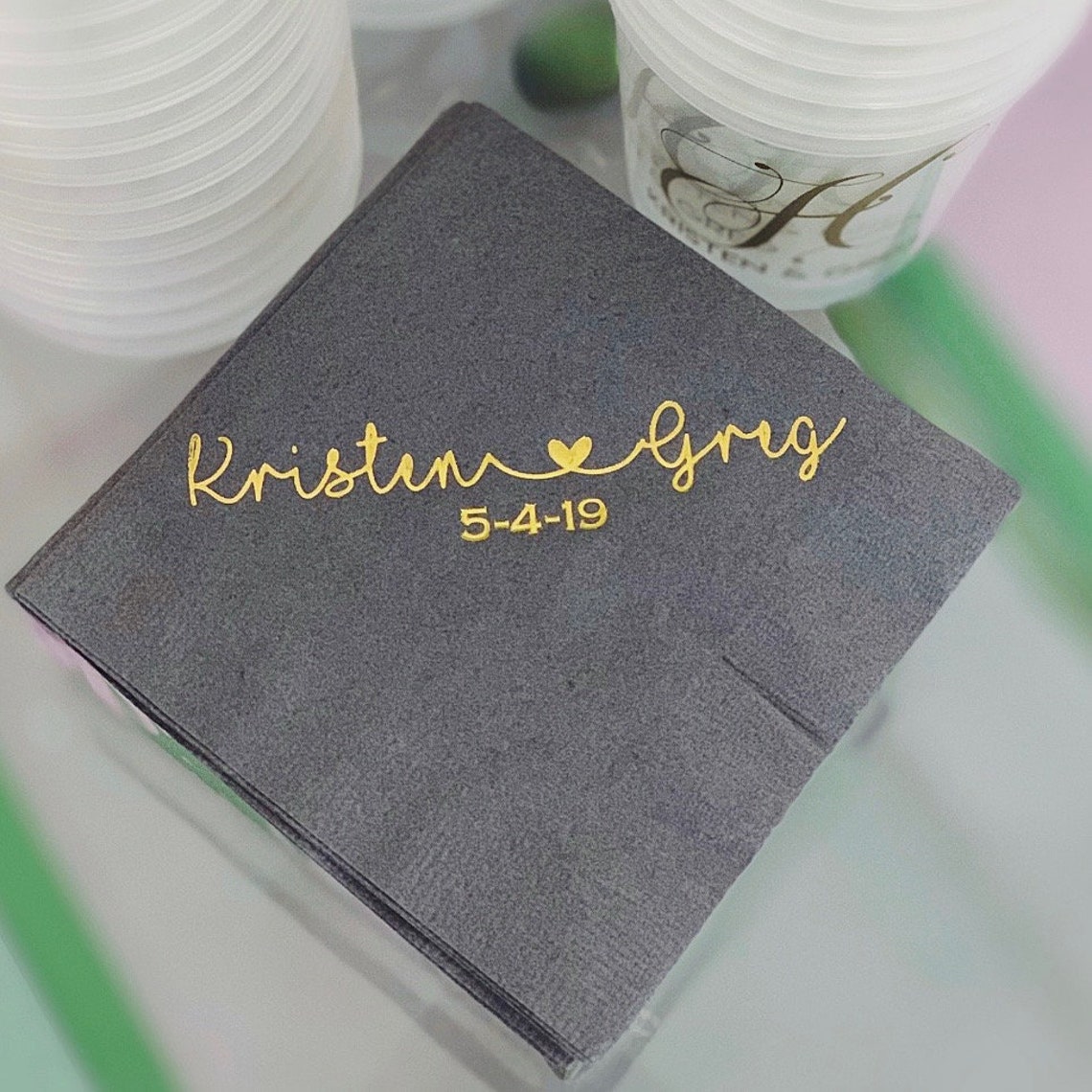 Customized Cocktail Napkins Custom Party Napkins Dinner | Etsy