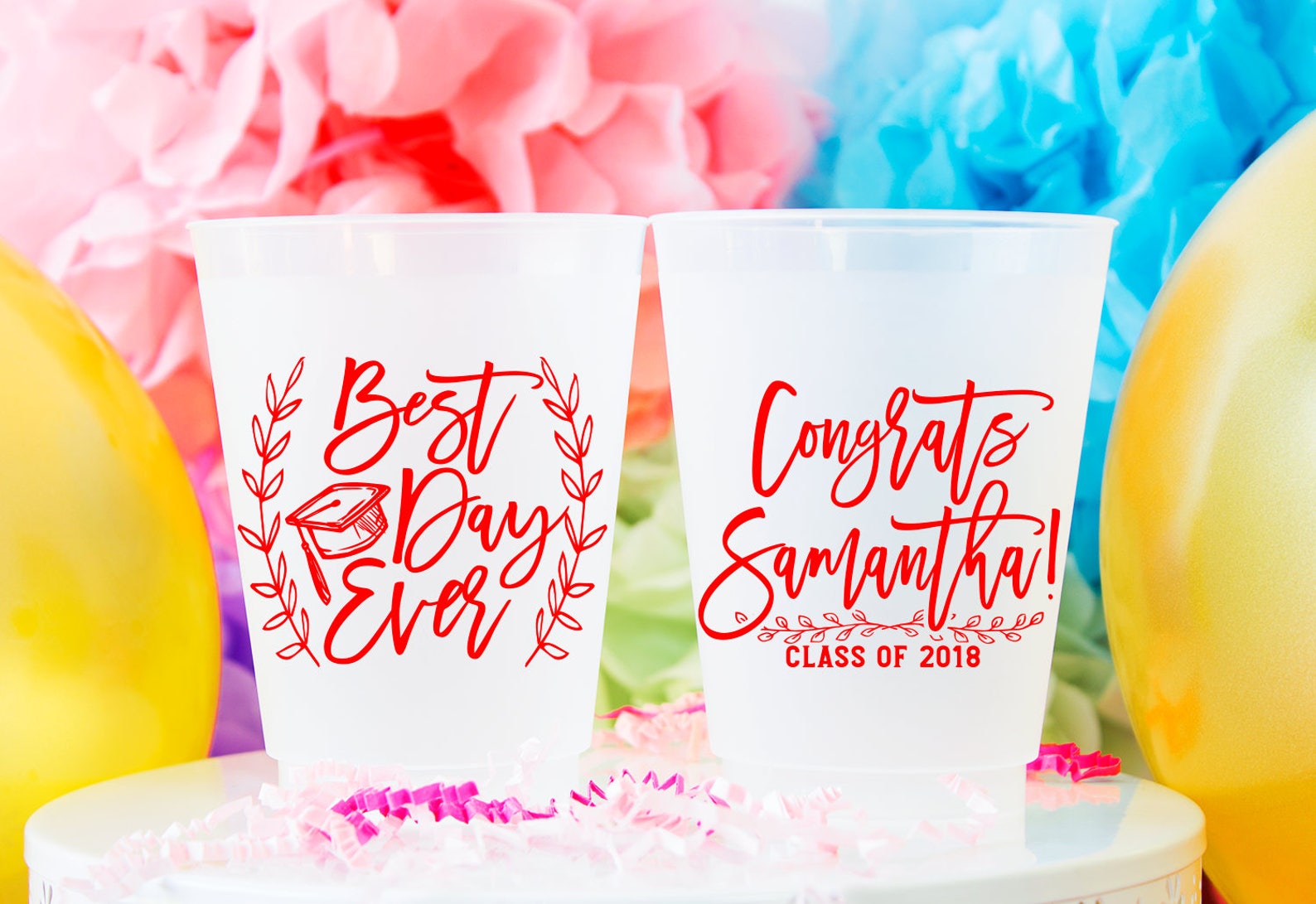 College Graduate Graduation Party Favor Frosted Cups High | Etsy