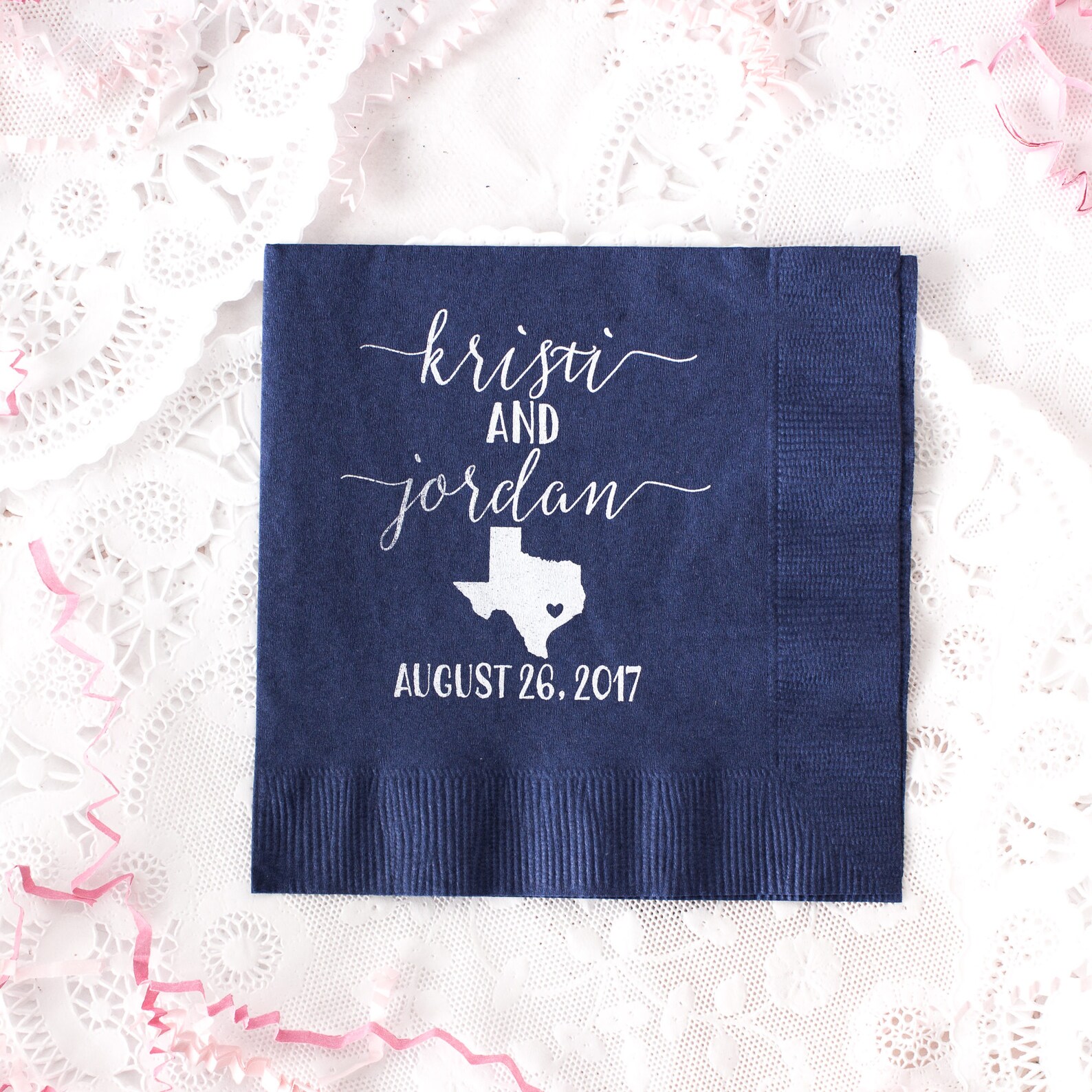 Texas Destination Wedding Personalized Napkins Texas Travel - Etsy