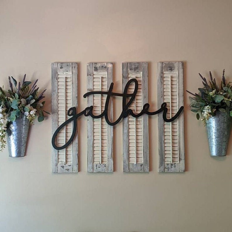 Gather Family & Dining Room Decor Wood Letter Sign Large Word - Etsy