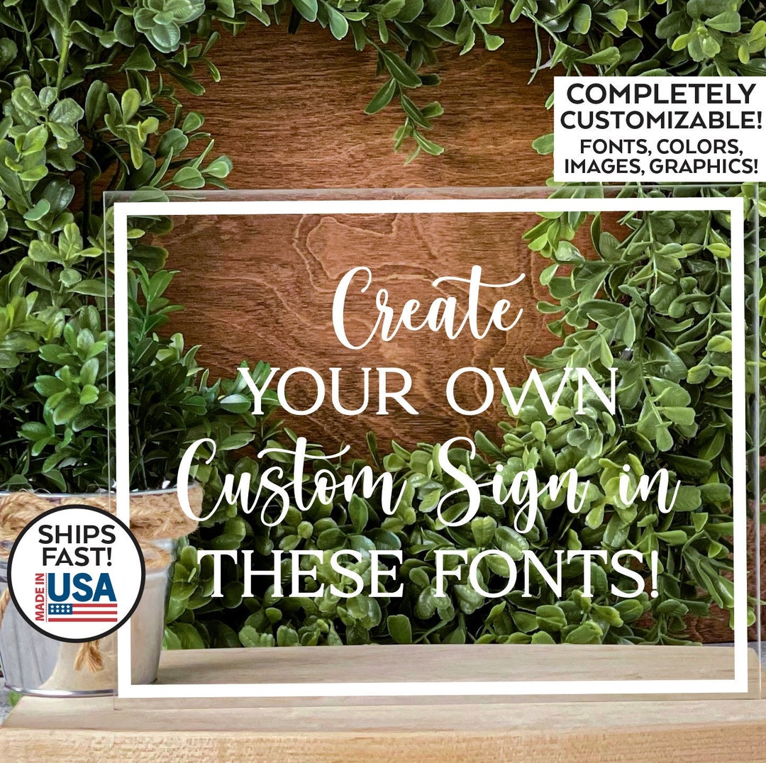 Custom Personalized Acrylic Table Sign Wedding Cocktail Bar Photo Booth ...