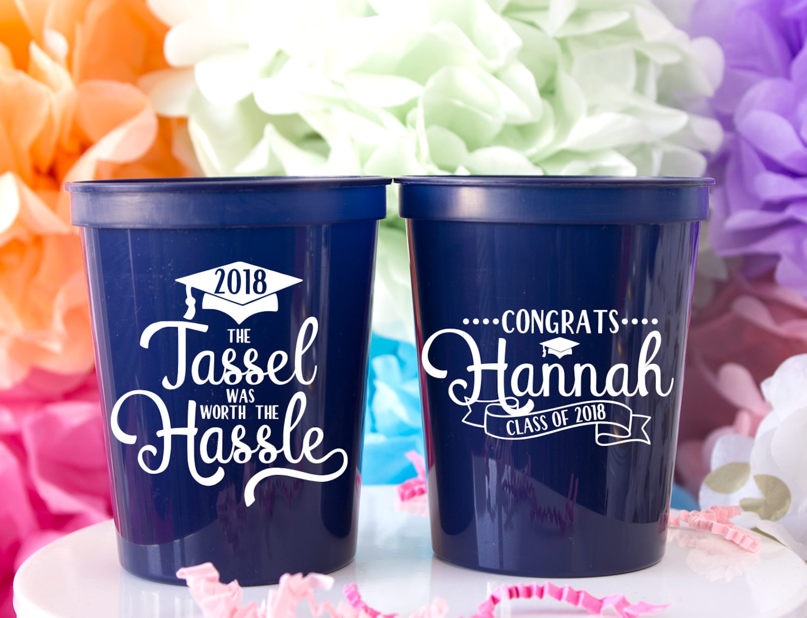 Graduation Party Cups the Tassel Was Worth the Hassle Class of - Etsy