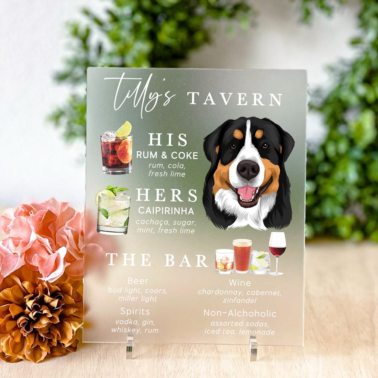 Bar Menu Sign Custom Dog Drink Menu Acrylic Wedding Sign - Etsy