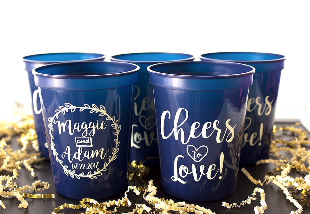 Cheers Cups, Wedding Cups, Cheers to Love Cups, Personalized Cups ...