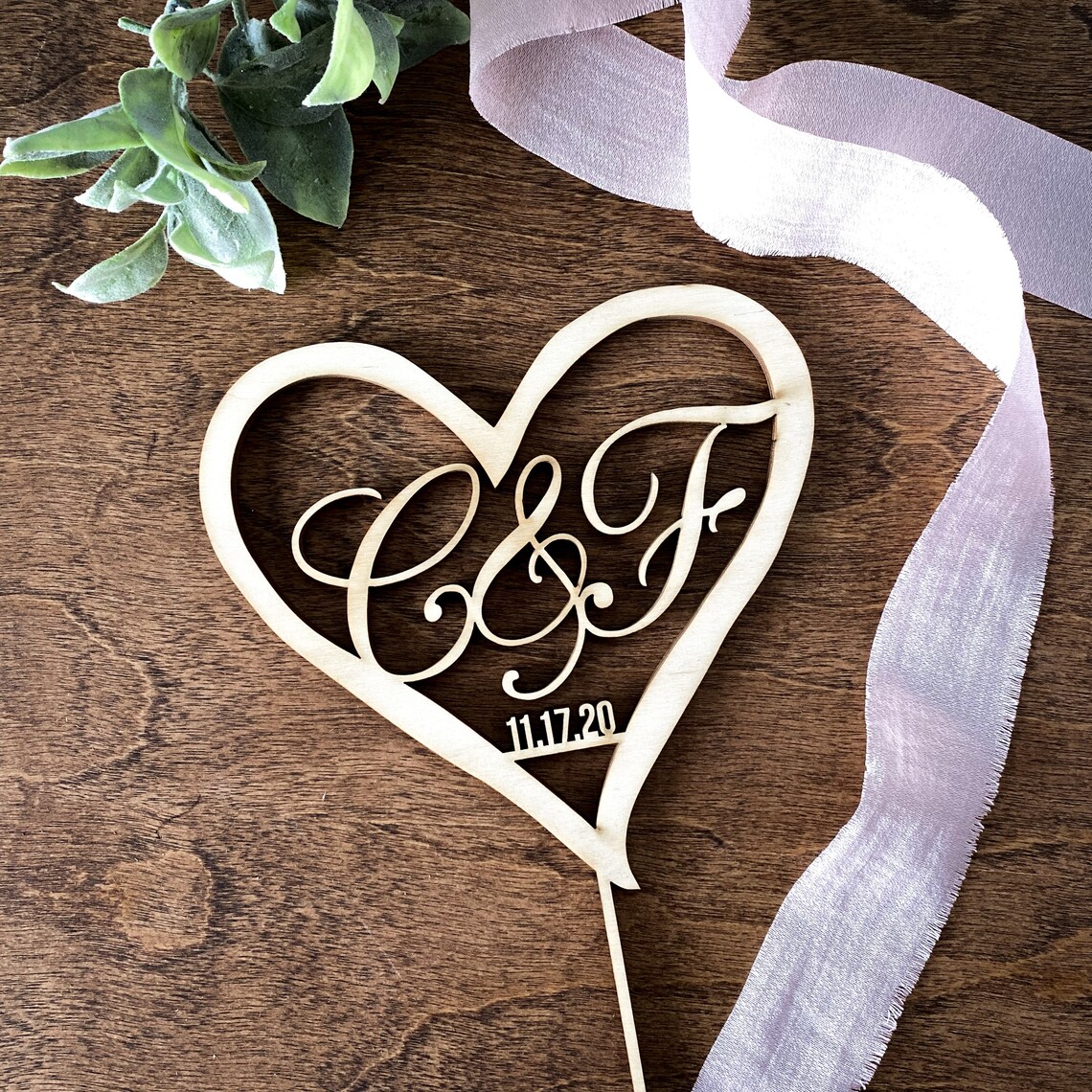 Wedding Cake Topper Couple Initials Cake Topper Monogram | Etsy