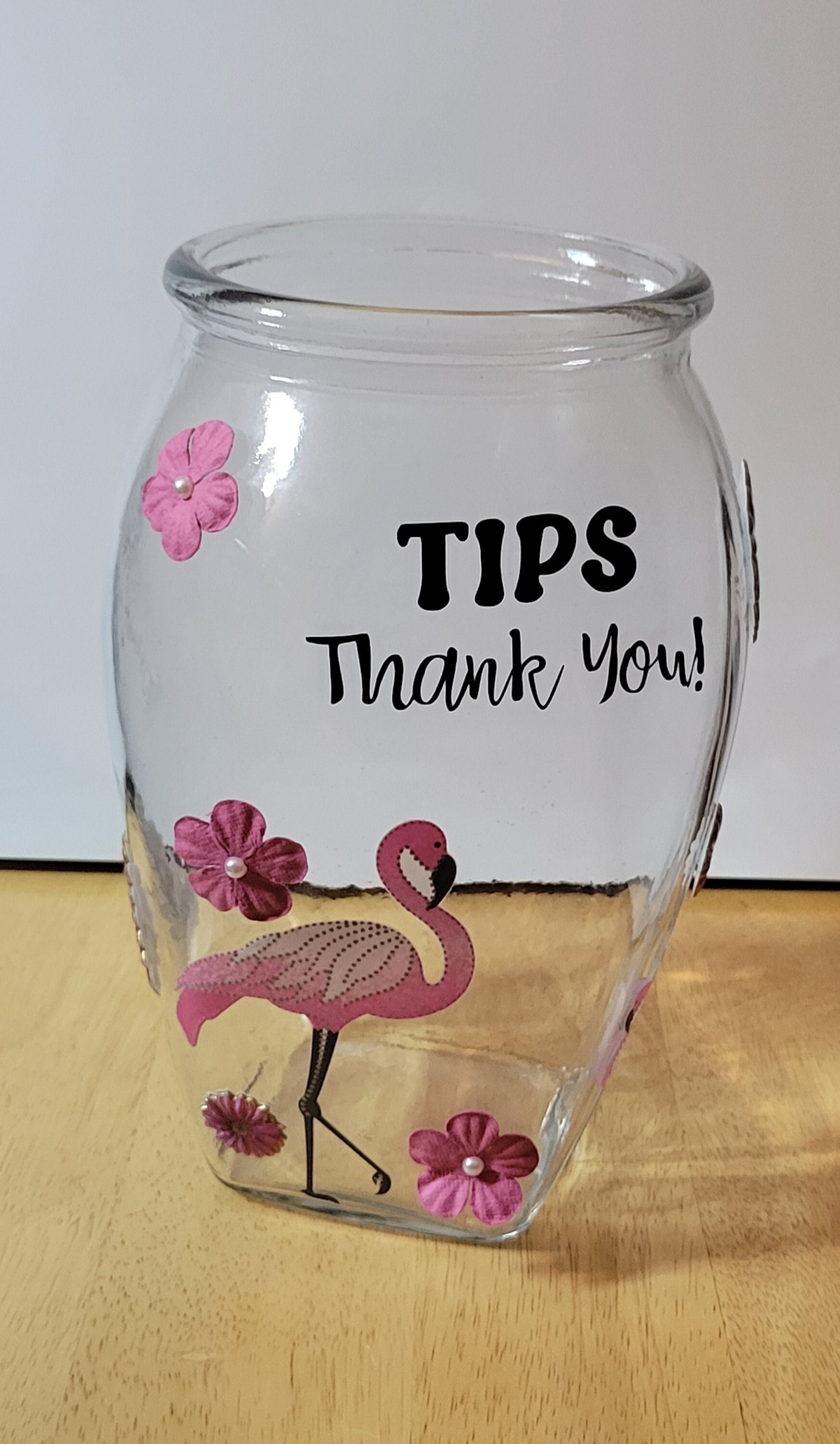 Tip Vessel BIG Tips Money Collecting Clear Plastic Tip Jar, Rainbow ...
