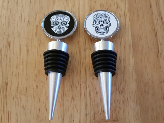 Wine Stopper Sugar Skull Day of the Dead Dia Di Los Muertos - Etsy