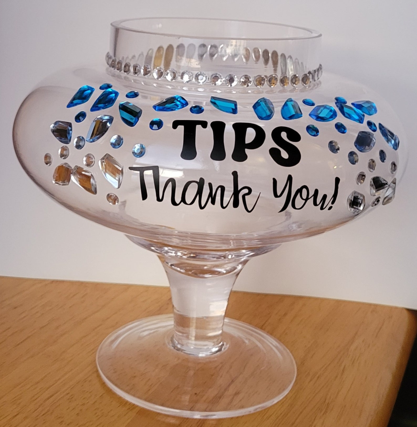 Tip Vessel BIG Tips Money Collecting Clear Plastic Tip Jar, Rainbow ...