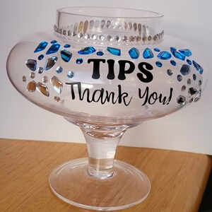 Tip Vessel BIG Tips Money Collecting Clear Plastic Tip Jar, Rainbow ...
