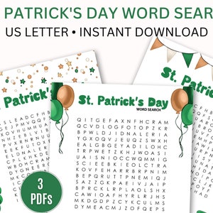 St Patricks Day Printable Activities, Word Search Game for Kids, Fun ...