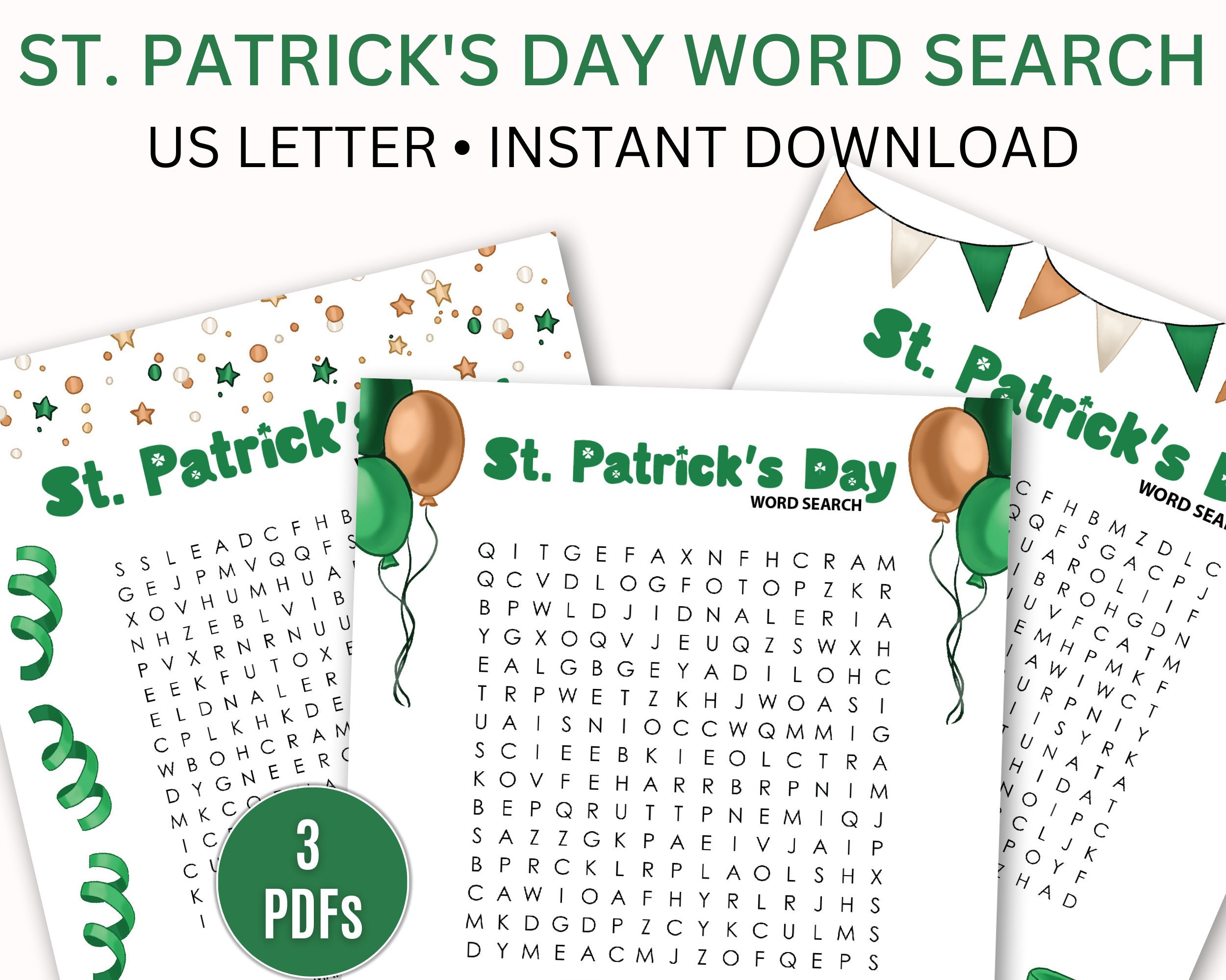 St Patrick's Day Word Search Game, St Patrick's Day Printable Games, St ...
