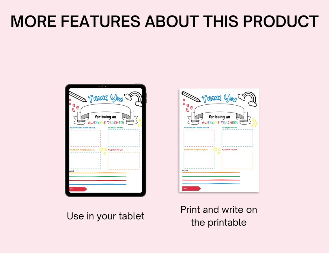 Teacher Appreciation Printable Bundle for Kids, Teacher Survey, Teacher ...