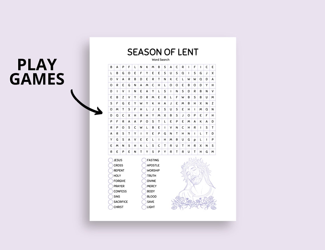 Kids Lenten Instant Download Activity Sheets Ash Wednesday - Etsy