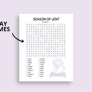 Kids Lenten Instant Download Activity Sheets, Ash Wednesday Printable ...