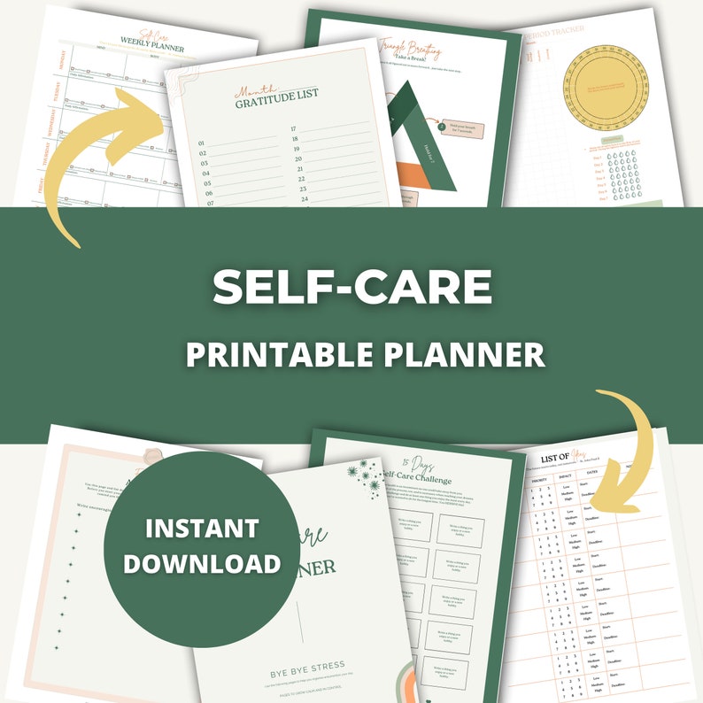 Self Care Planner Printable, Self Care Practices, Self Care Challenges ...