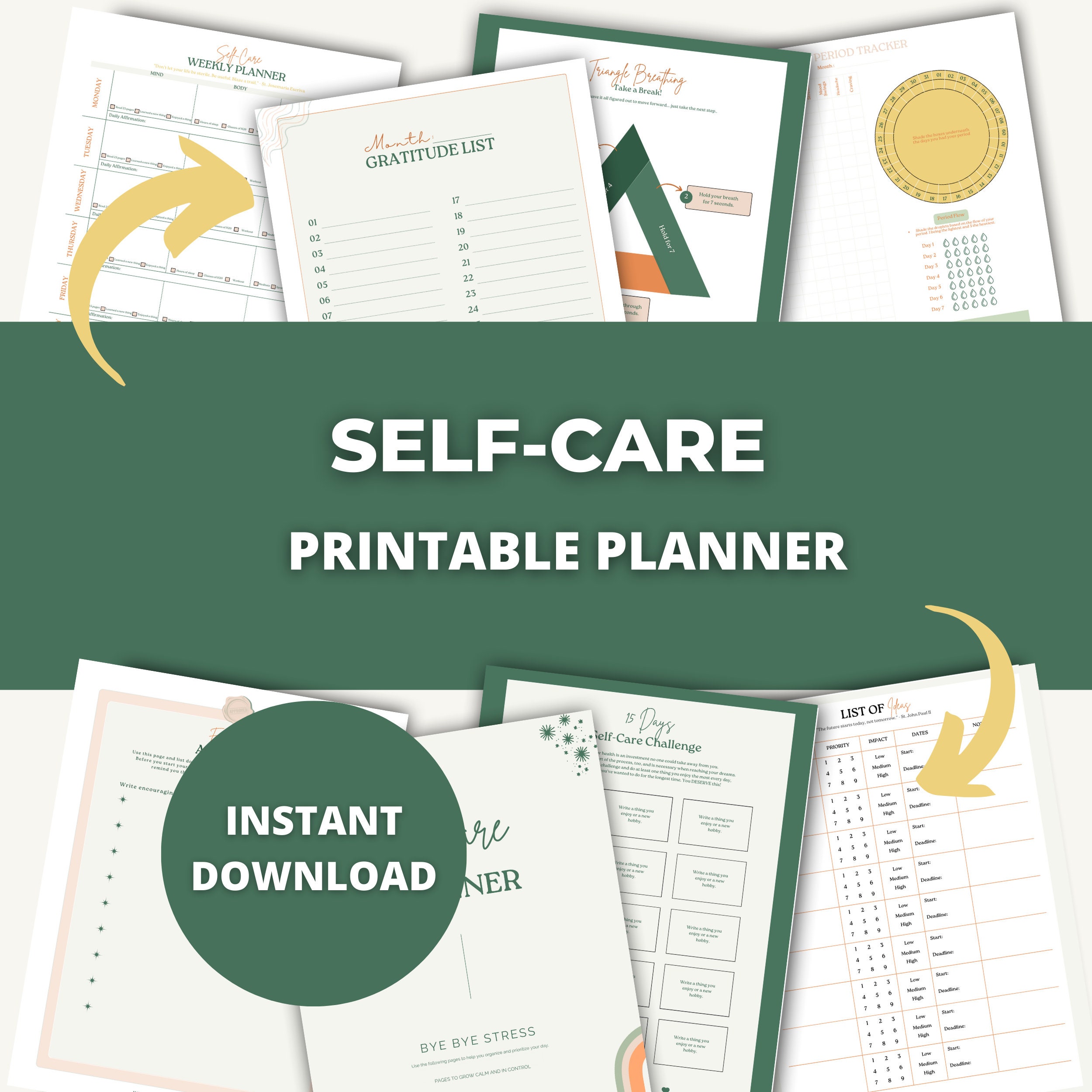 Self Care Planner Printable, Self Care Practices, Self Care Challenges ...