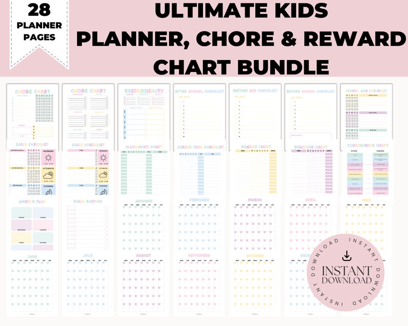 Chore Chart Fillable PDF Responsibility Chart Child Reward Chart ...