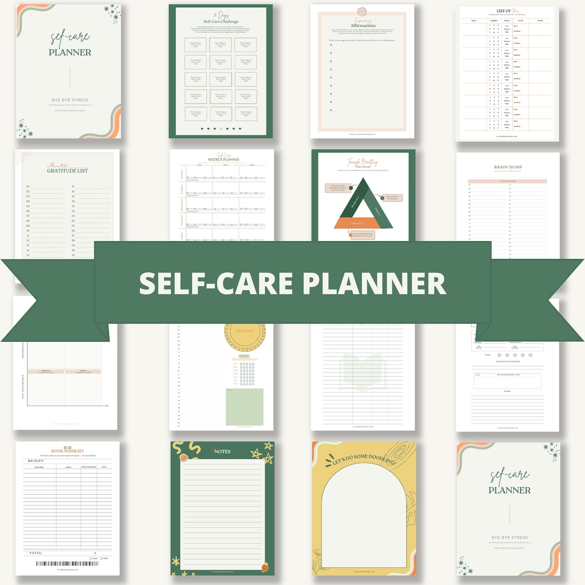 Self Care Planner Printable, Self Care Practices, Self Care Challenges ...