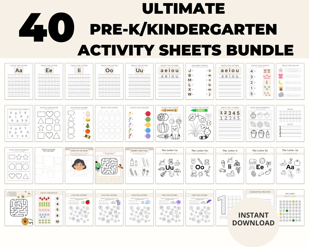 Kids Printable Activities Bundle Child Activity Sheets Printable Summer ...