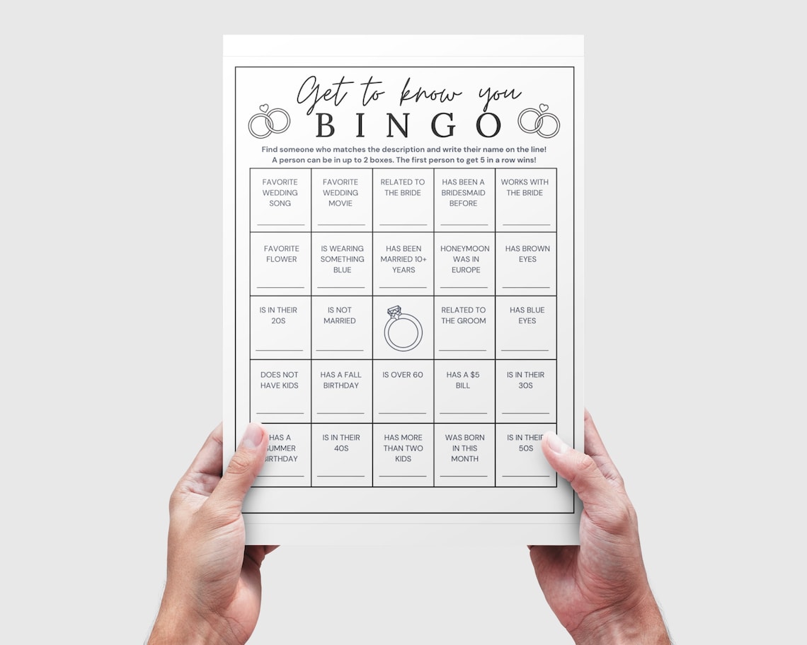 Get to Know You Bingo Game Printable Instant Download, Human Bingo Game ...