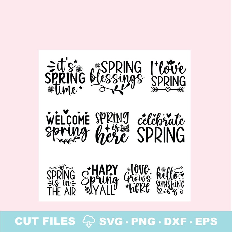 Spring Svg, Cricut, Silhouette, Spring Bundle, Print & Cut, Png, Dxf ...