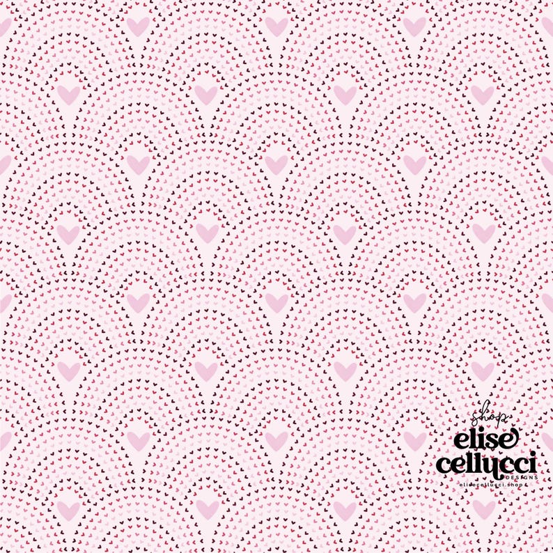 Seamless Heart Png Heart Pattern Scallop Seamless Digital Paper 300 DPI ...