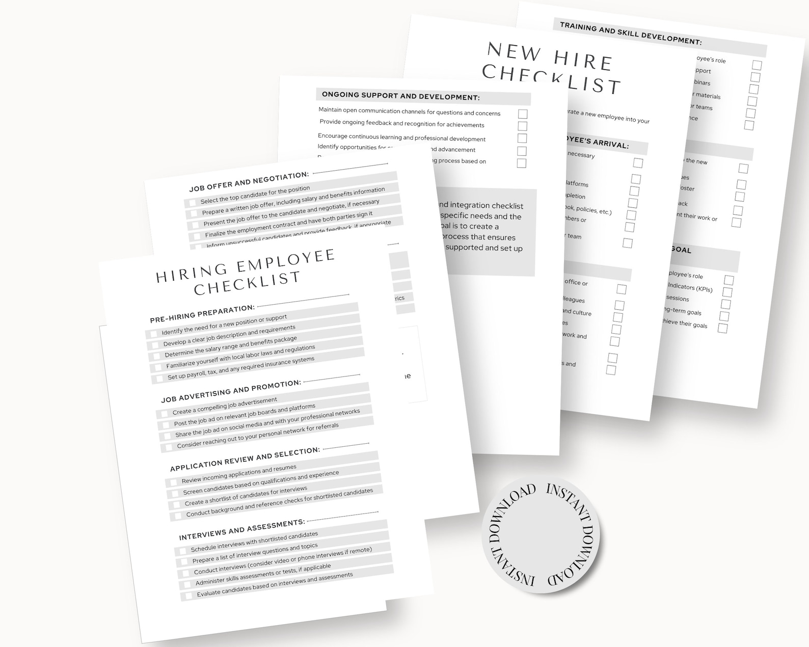 Employee Training Checklist Template New Hire Checklist Employee ...