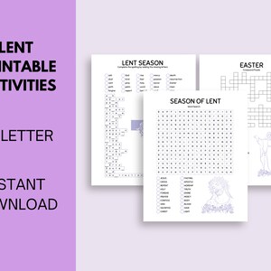 Kids Lenten Instant Download Activity Sheets, Ash Wednesday Printable ...