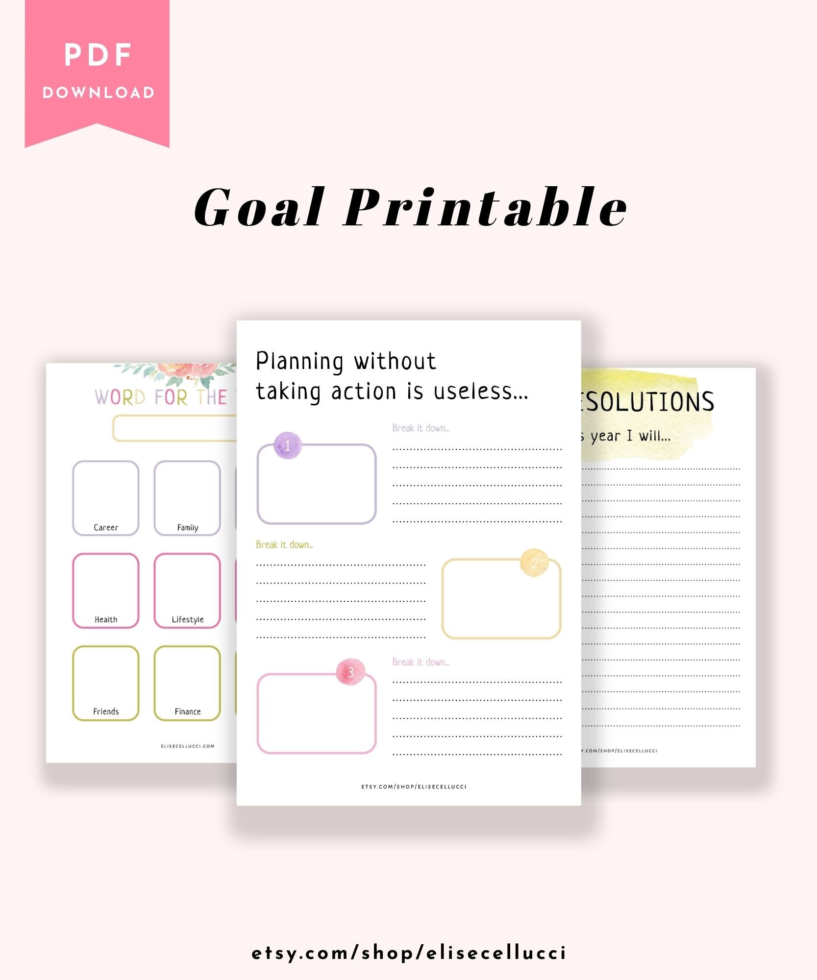 Printable Goal Tracker, Goal Planner, Goal Tracker, Goal Setting Kit ...