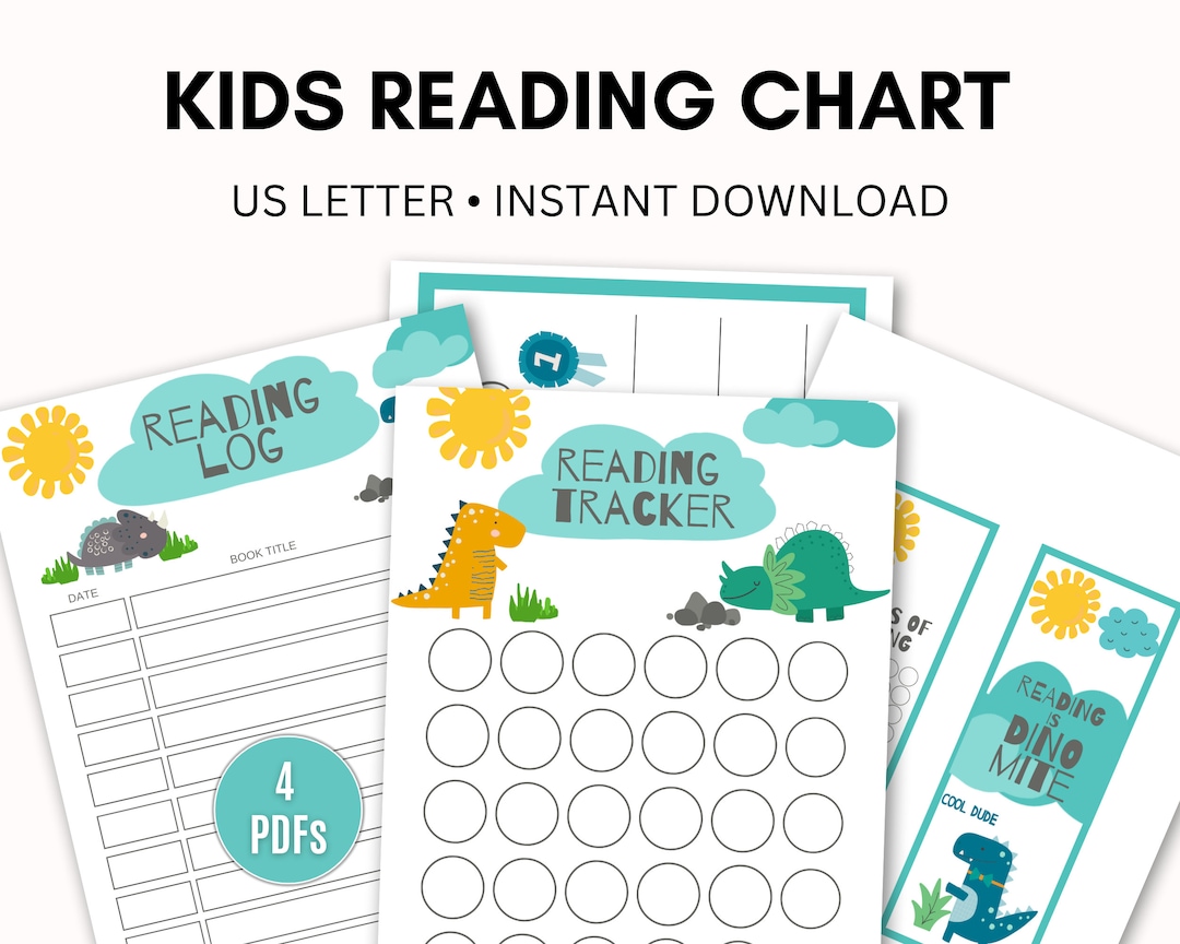 Dinosaur Reading Log for Kids, Reading Journal, Reading Log, Reading ...