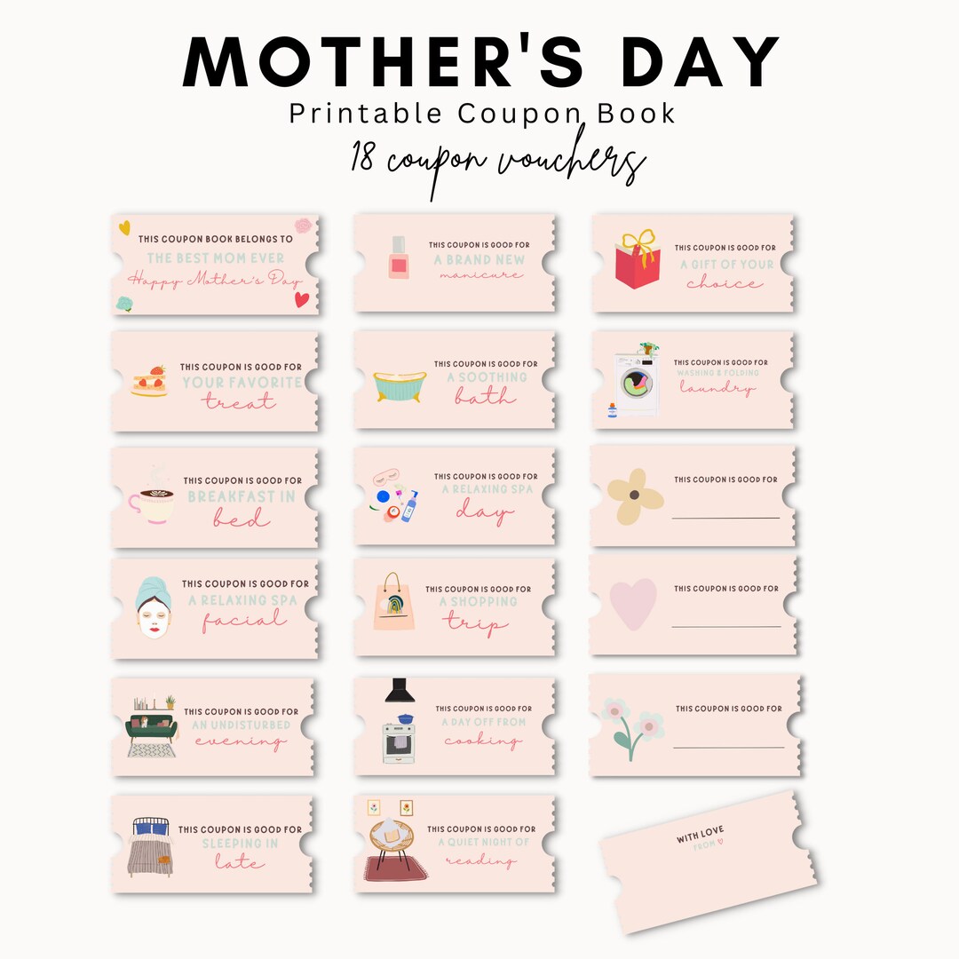 Printable Mother's Day Gift: Editable Coupon Template for Grandma, Nana ...