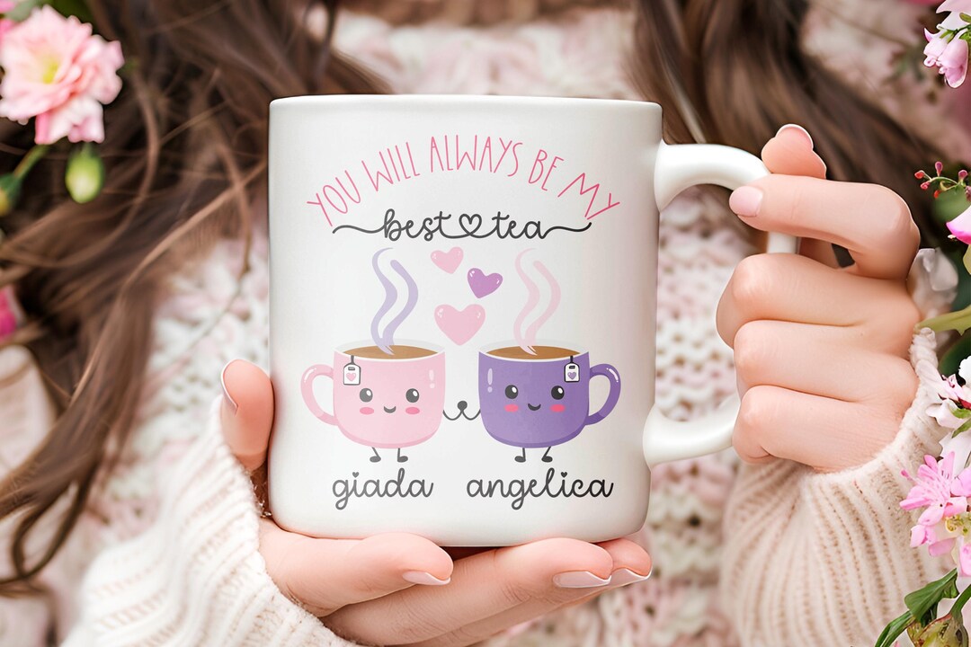 Personalized Tea Mug, Custom Name Coffee Cup, Kawaii Tea Lover Gift ...