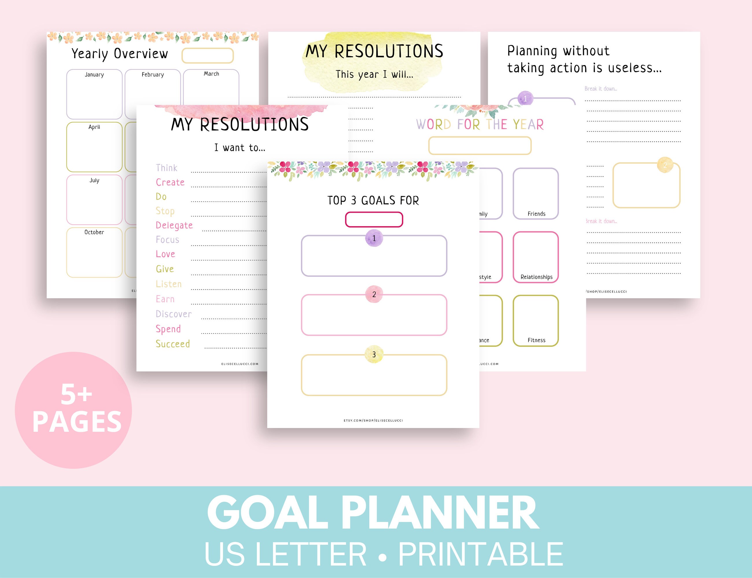 Printable Goal Tracker, Goal Planner, Goal Tracker, Goal Setting Kit ...