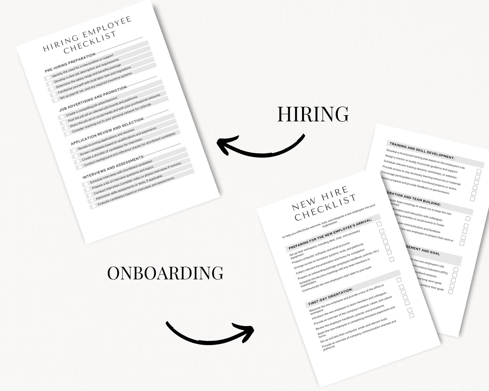 Employee Training Checklist Template New Hire Checklist Employee ...