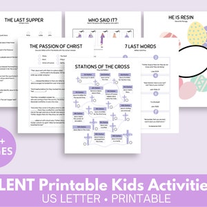 Kids Lenten Instant Download Activity Sheets Ash Wednesday - Etsy